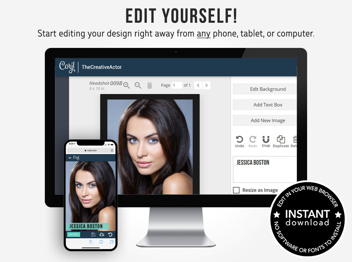 Buy Acting Headshot Template 8x10 Headshot Template Actor Headshot ...