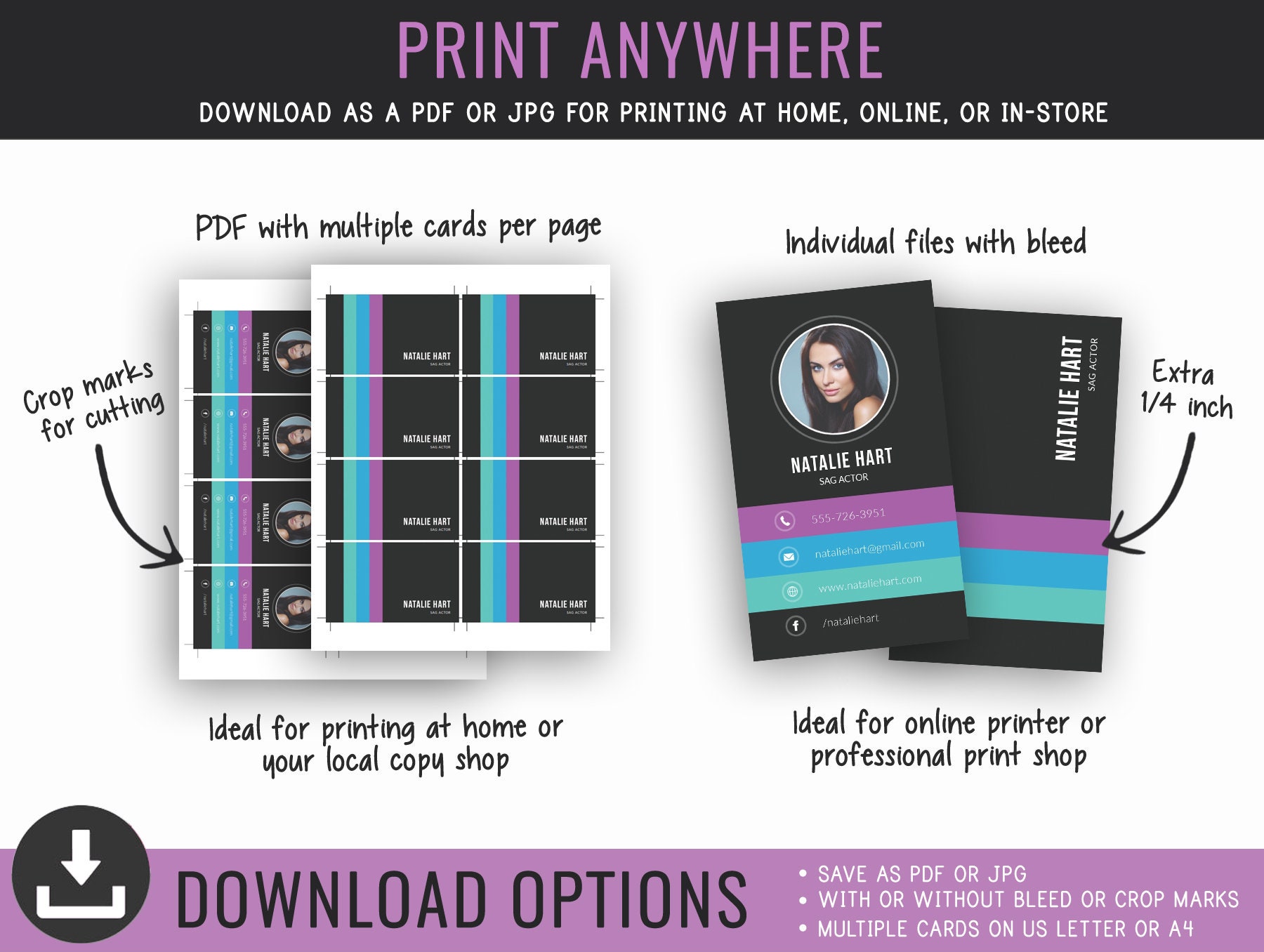 Actor Business Card | Photo Business Card | Actor's Calling Card ...