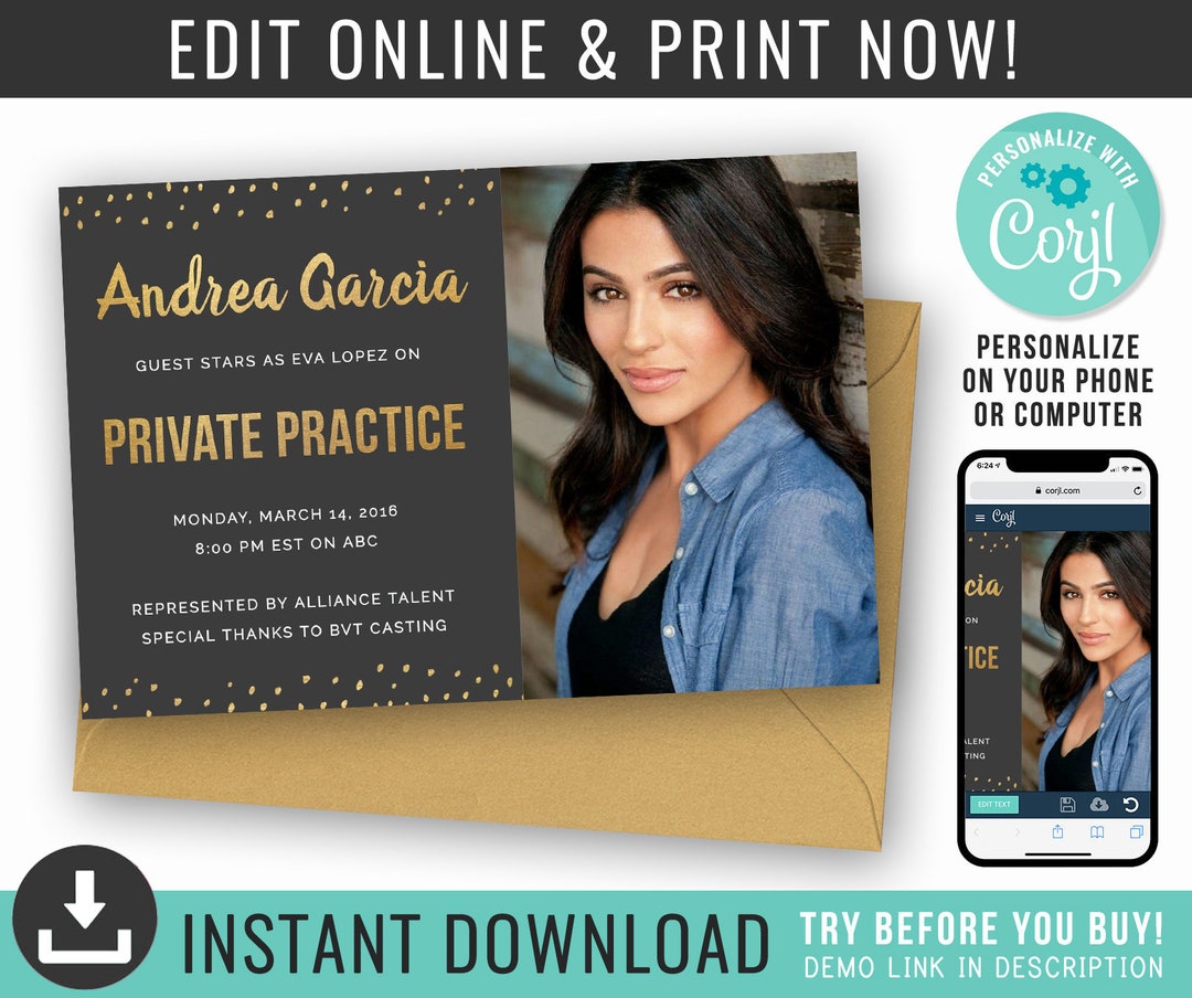 Actor Postcard | 4x6 Postcard for Actors | Headshot Postcard Design ...