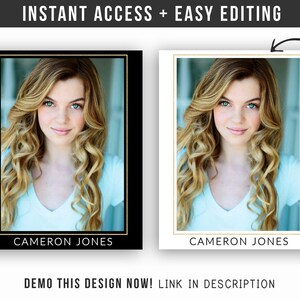 Gold Frame | Acting Headshot Template | 8x10 Headshot Template | Actor ...