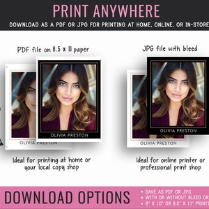 Rose Gold Frame | Acting Headshot Template | 8x10 Headshot Template ...