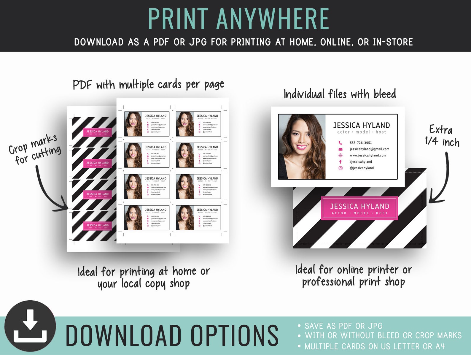 Actor Business Card | Photo Business Card | Actor's Calling Card ...