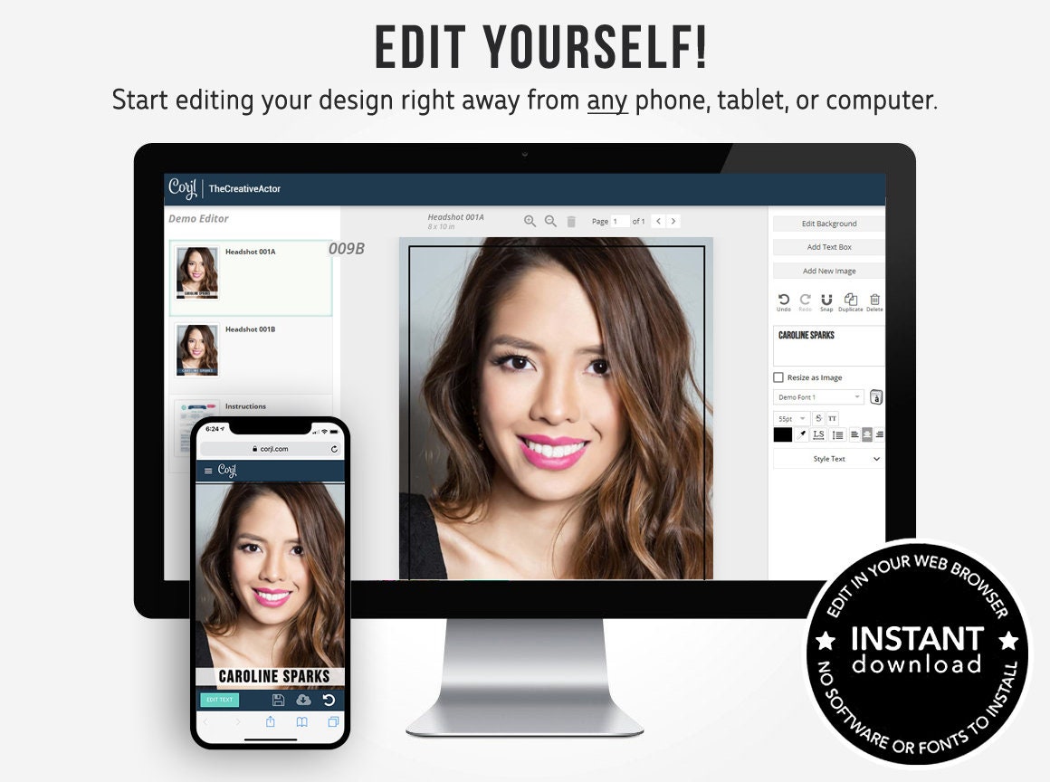 Acting Headshot Template | 8x10 Headshot Template | Actor Headshot ...