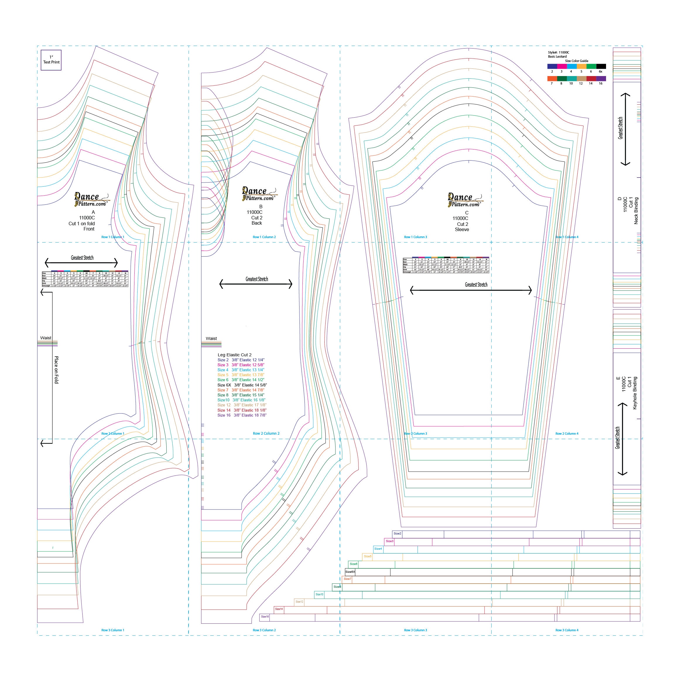 11000C Children Basic Leotard PDF Pattern - Etsy