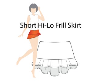 Adult Short V Frill Skirt PDF Pattern - Etsy