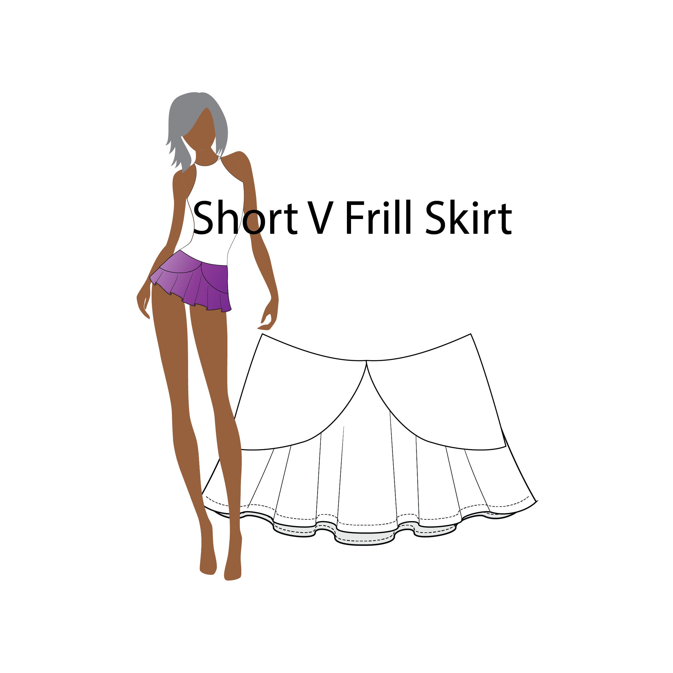 Adult Short V Frill Skirt PDF Pattern - Etsy