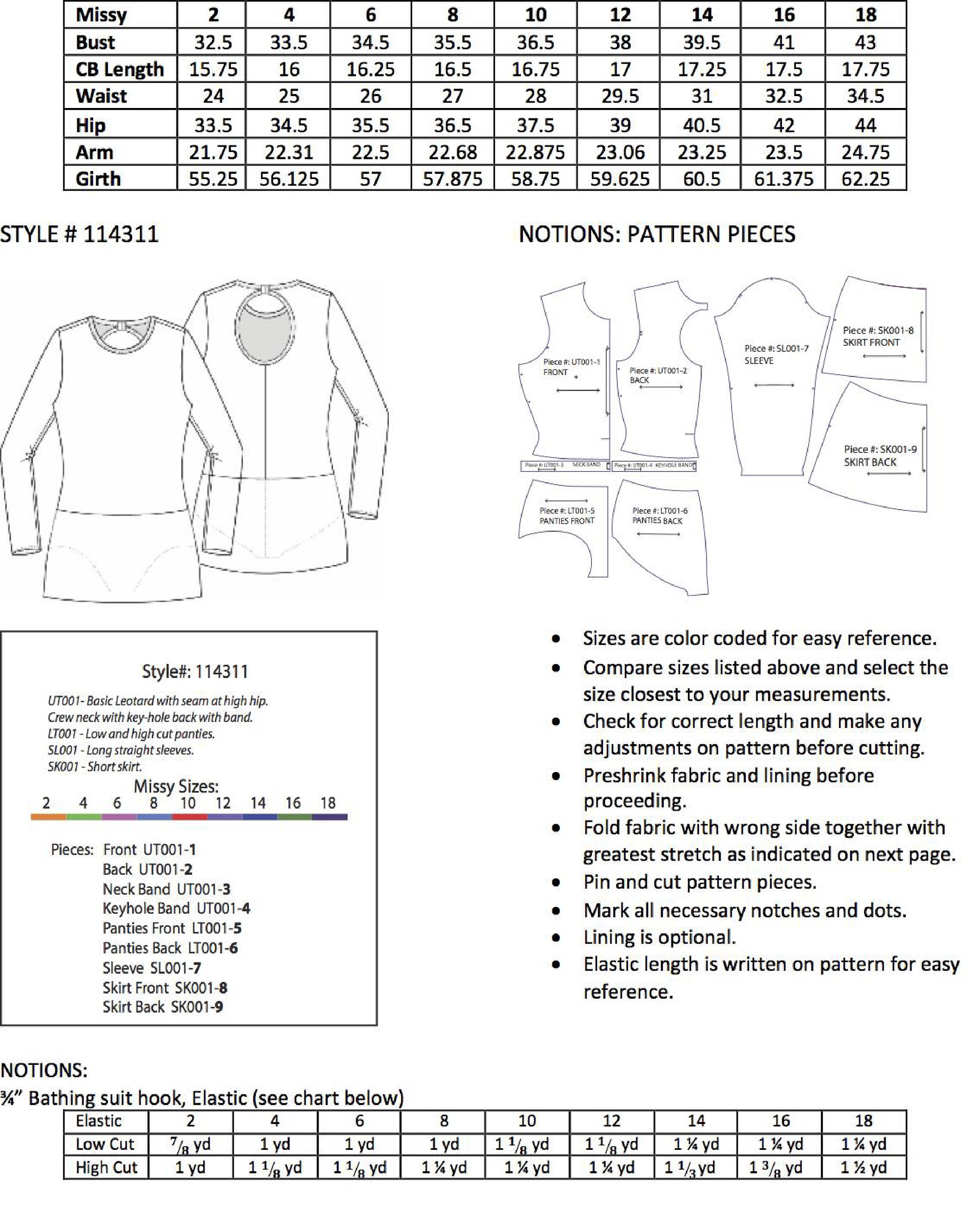 Adult Basic Leotard Pattern - Etsy