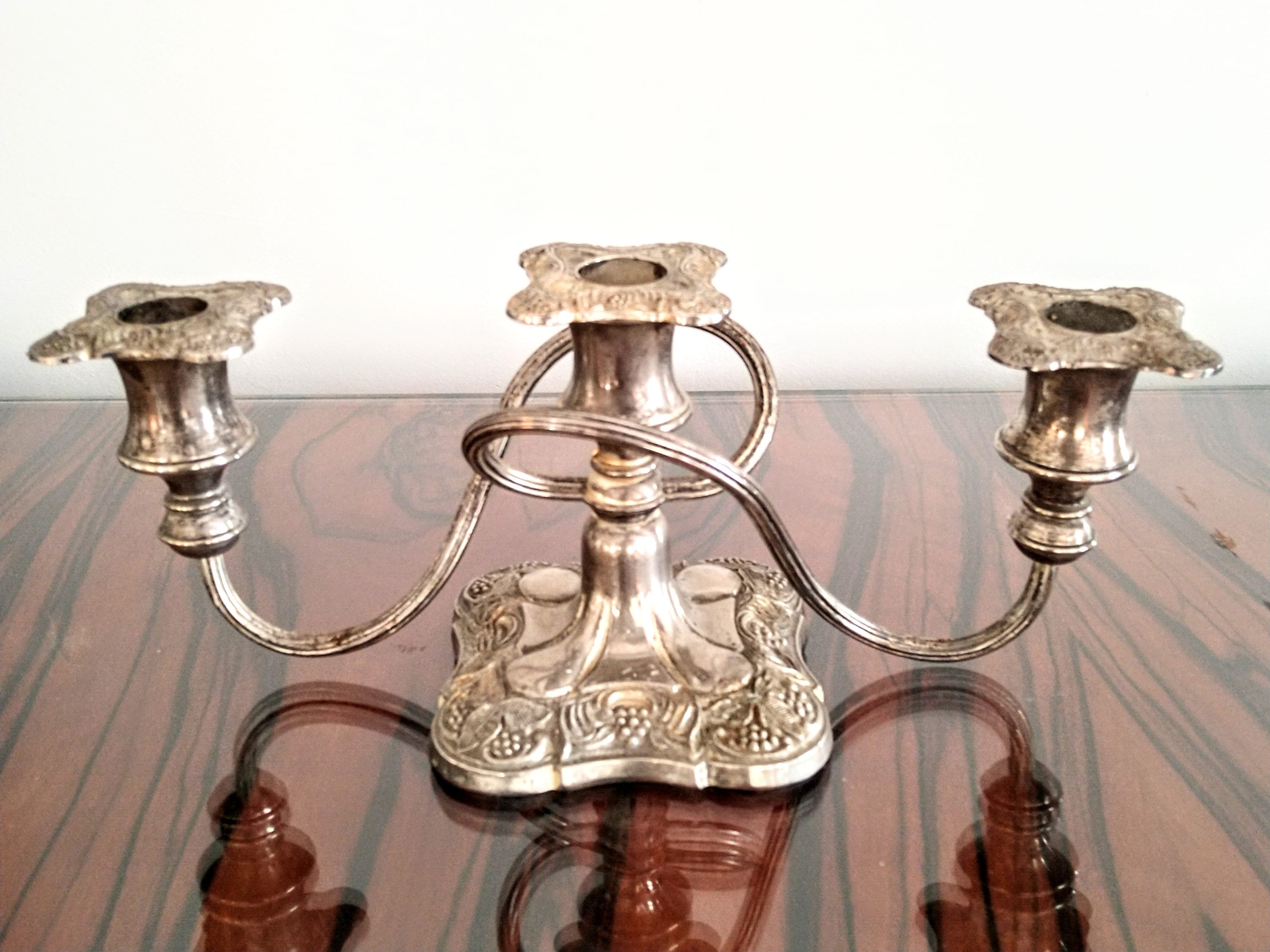 Beautiful Antique Downton Abbey Style Silver Plated Caldlestick Holder ...