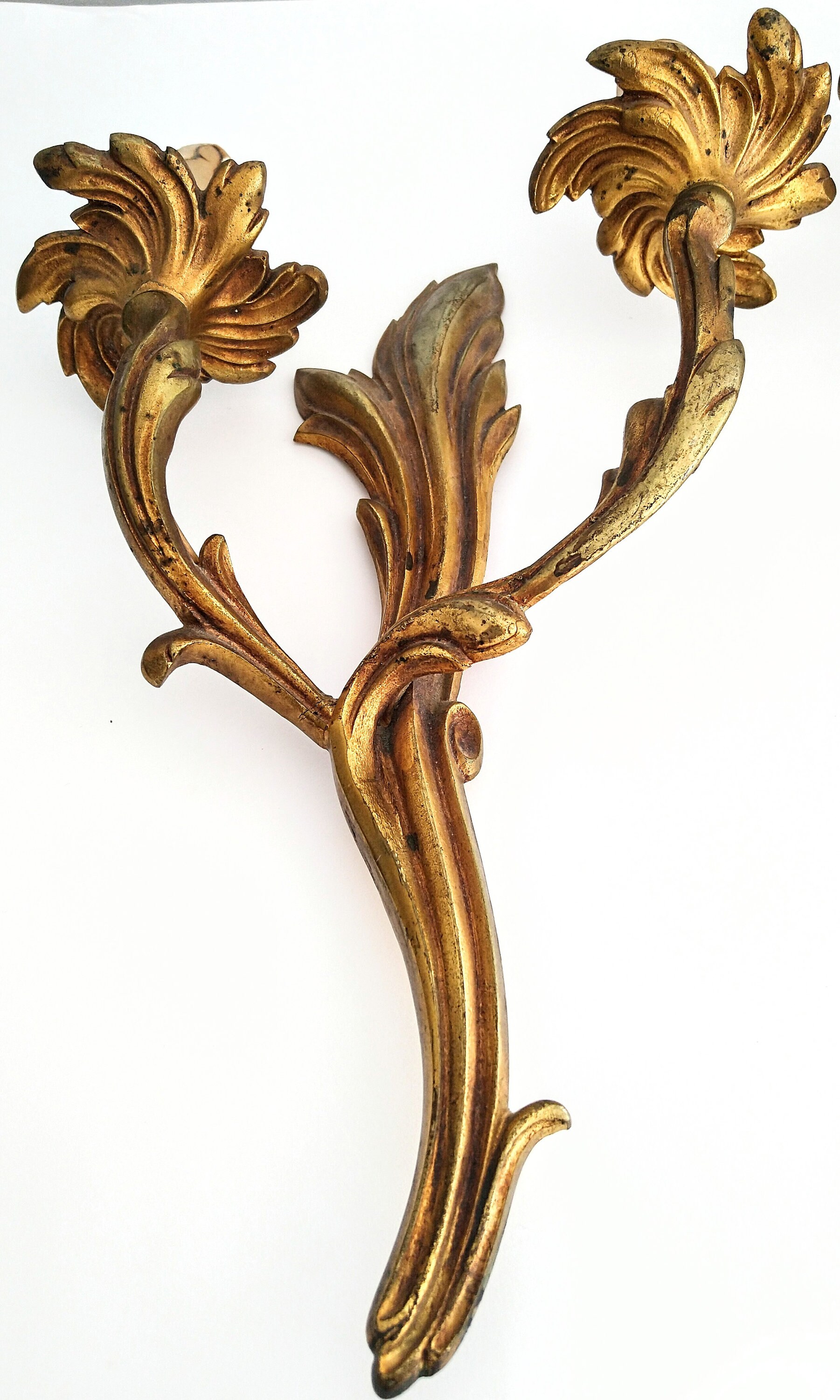 Pair of Louis XVI Style Bronze Gilded Sconces European Antiques Chateau ...
