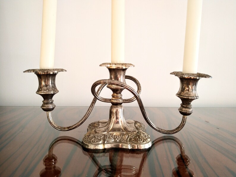 Beautiful Antique Downton Abbey Style Silver Plated Caldlestick Holder ...