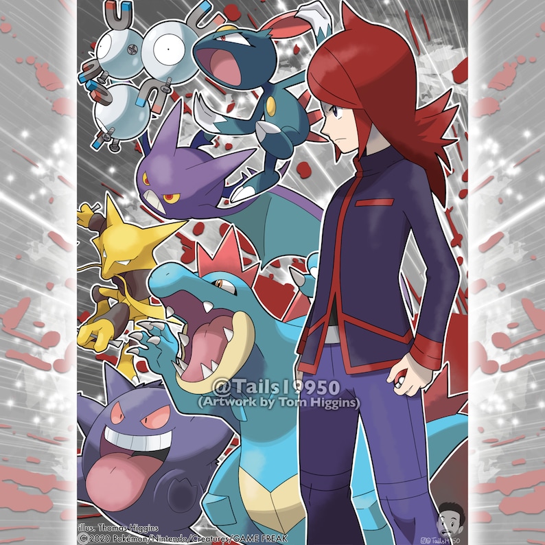 Pokemon Rival Print - Silver - Etsy