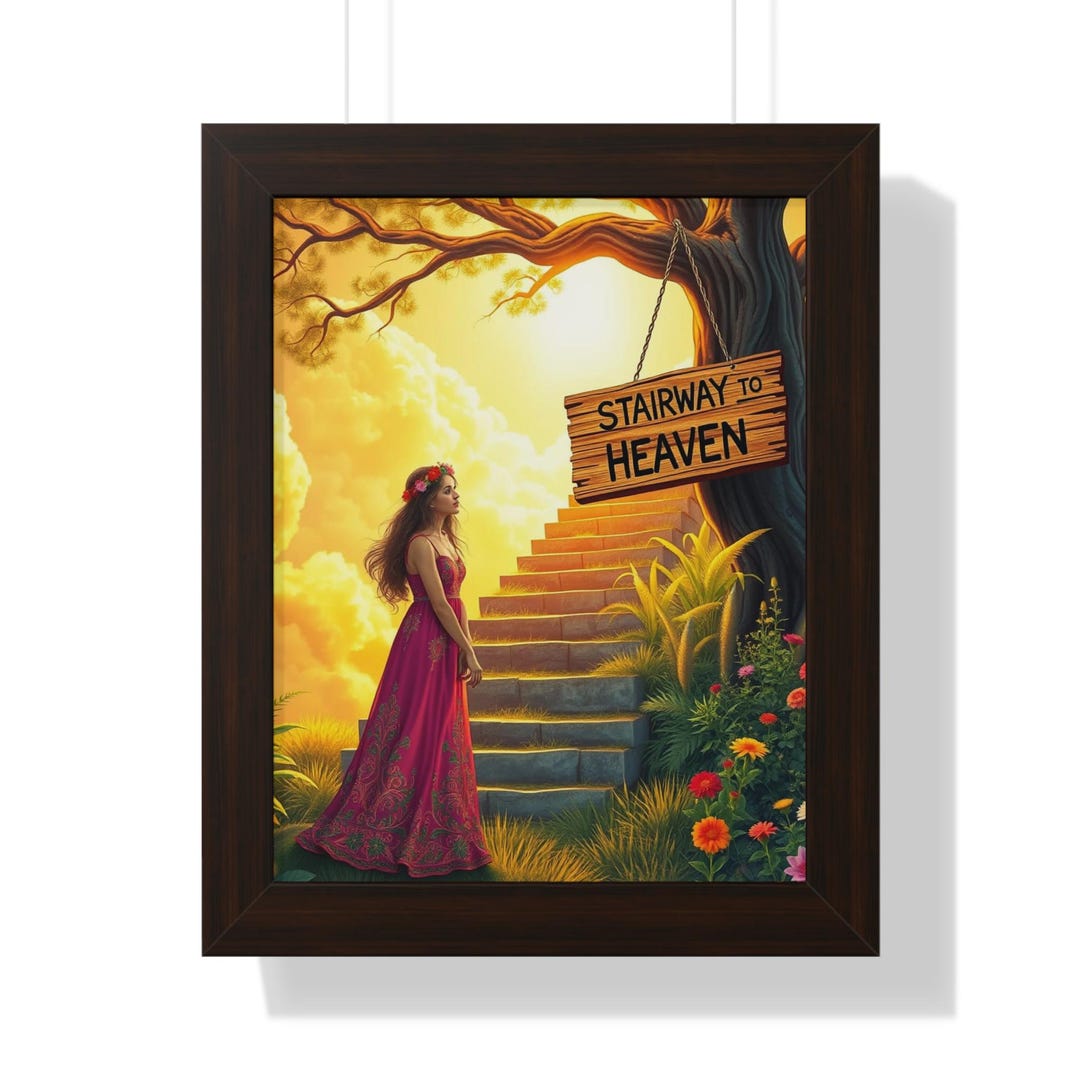 Led Zeppelin-inspired "stairway to Heaven" Framed Vertical Poster ...