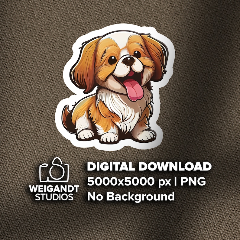 Cute Cartoon Dog Sticker No Background PNG File Digital - Etsy