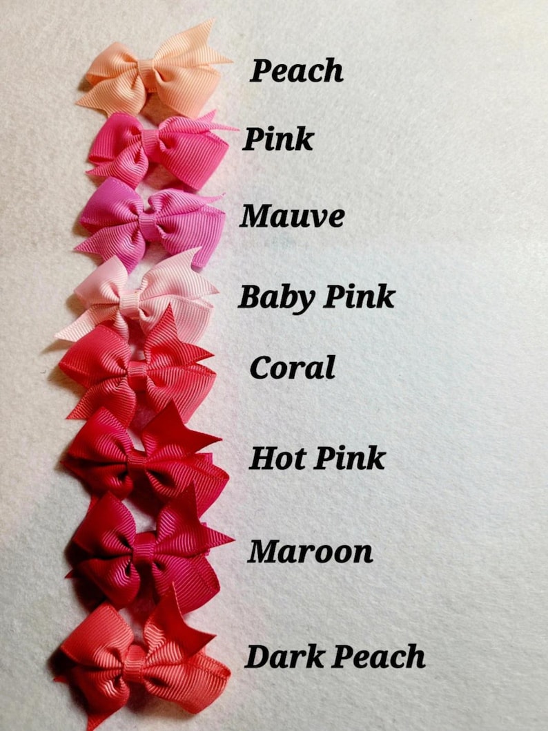 Small (2") Grosgrain Baby Bow Set, Alligator Clip, VELCRO® Brand Hook ...