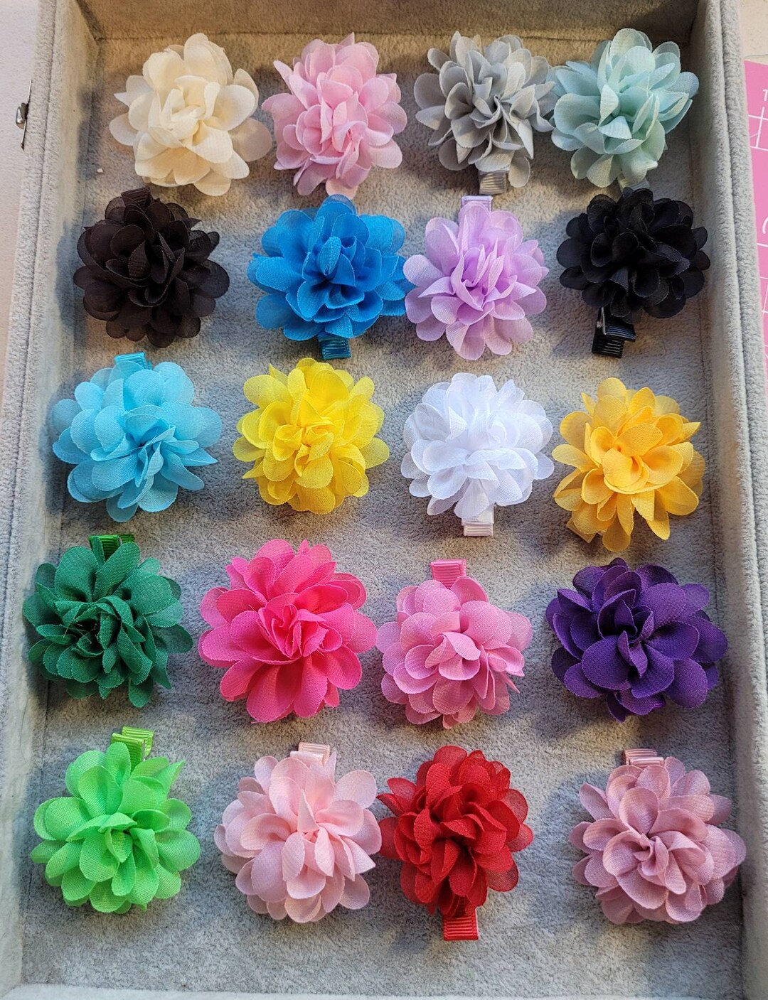 Flower Hair Clip Bundle: Chiffon Flowers, Alligator Clip or VELCRO ...