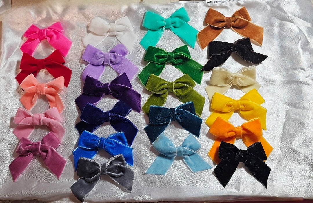 You Choose Velvet Ribbon VELCRO® Baby Bows Infant Baby Bows - Etsy