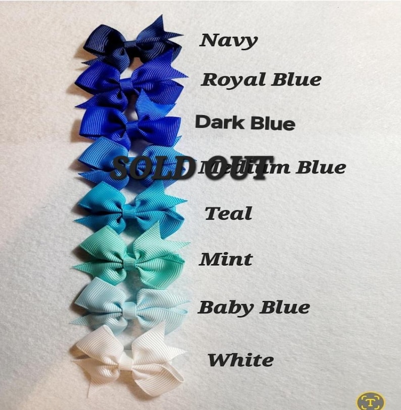 Small (2") Grosgrain Baby Bow Set, Alligator Clip, VELCRO® Brand Hook ...
