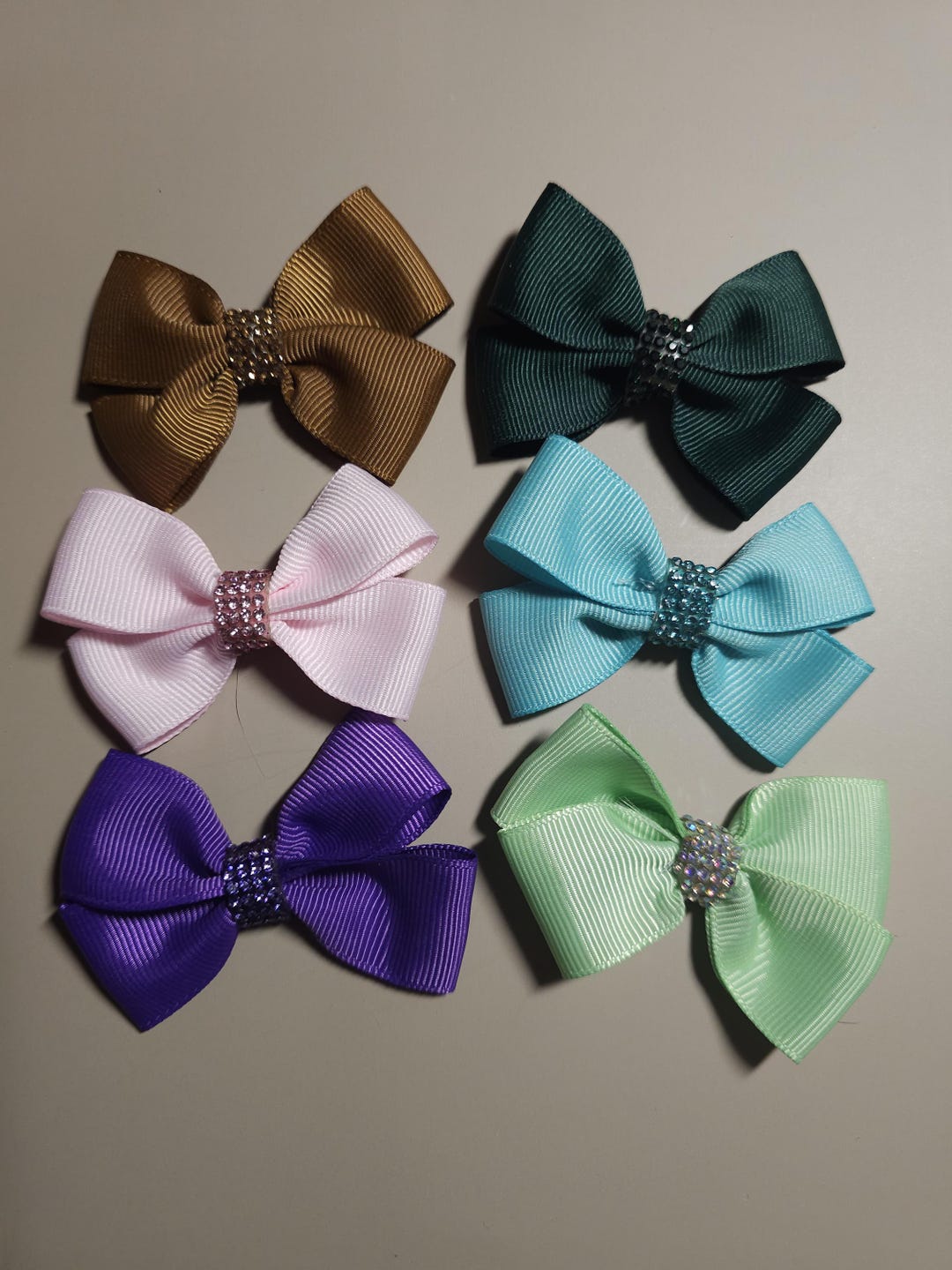 Set of 6 Bowtie Hair Bows: Alligator Clip or VELCRO® Brand Fastener - Etsy