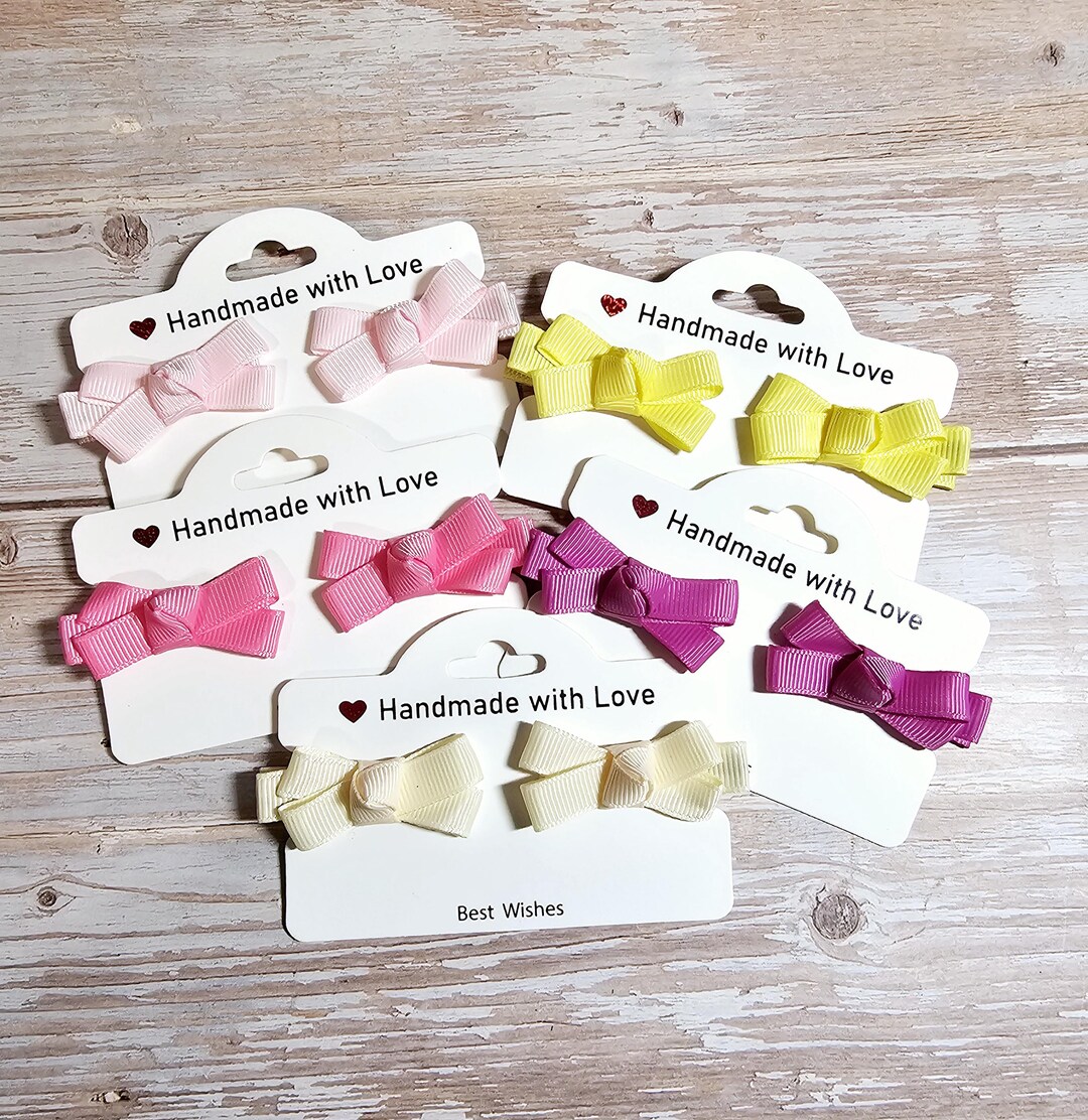 Pair of Double Loop Hair Bows| Infant Hair Bows, Baby Bows With VELCRO ...