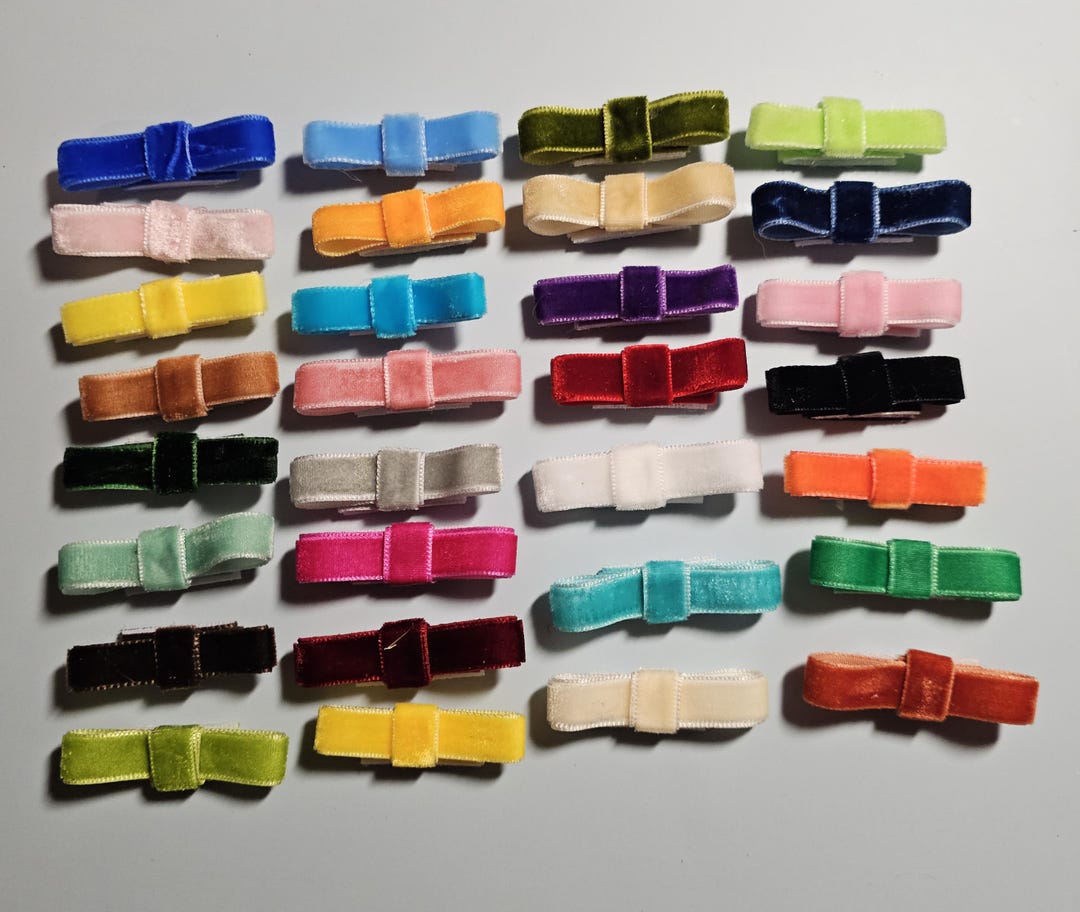 Velvet Baby Bows With VELCRO® Brand Fastener: Choose Your Colors - Etsy