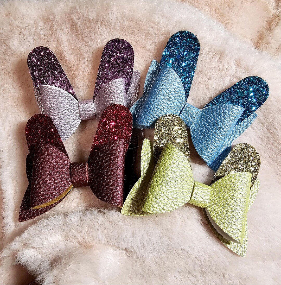 Bunny Ears Leather Hair Bow - Etsy