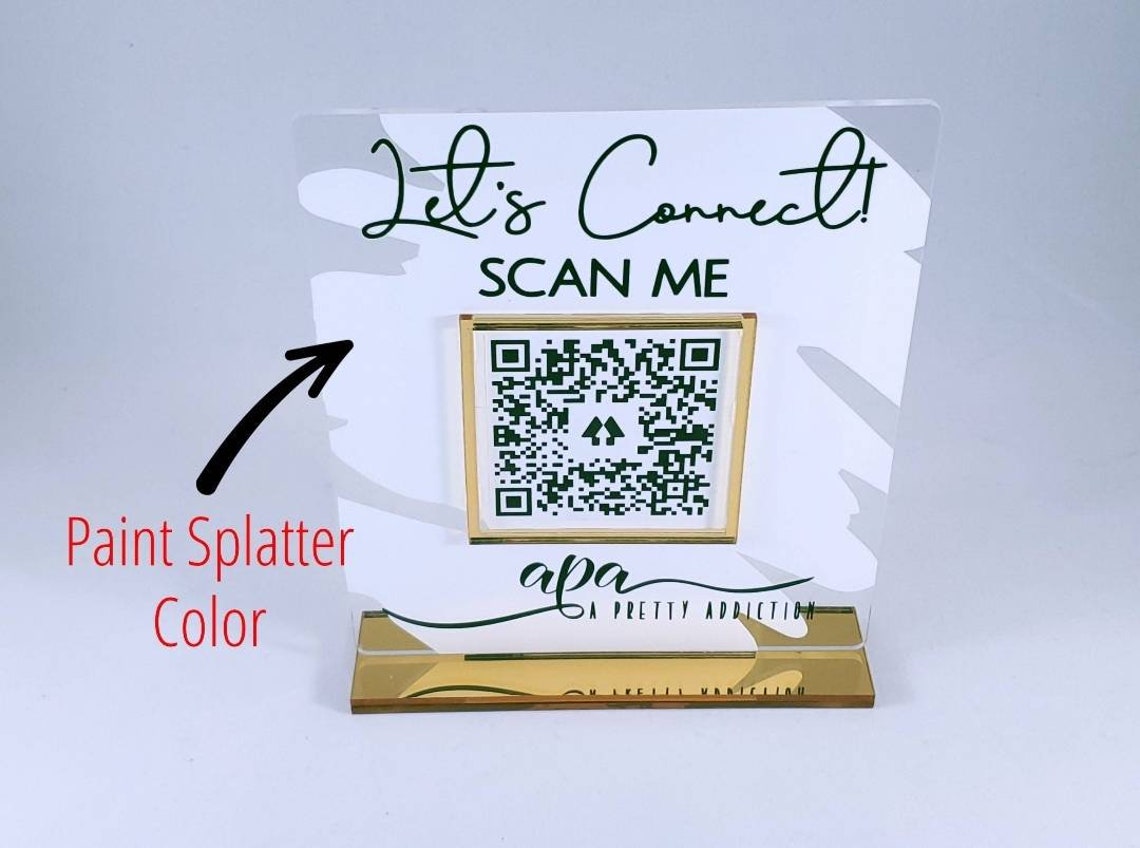 Let's Connect Social Media QR Code Acrylic Sign Scan Sign Business ...
