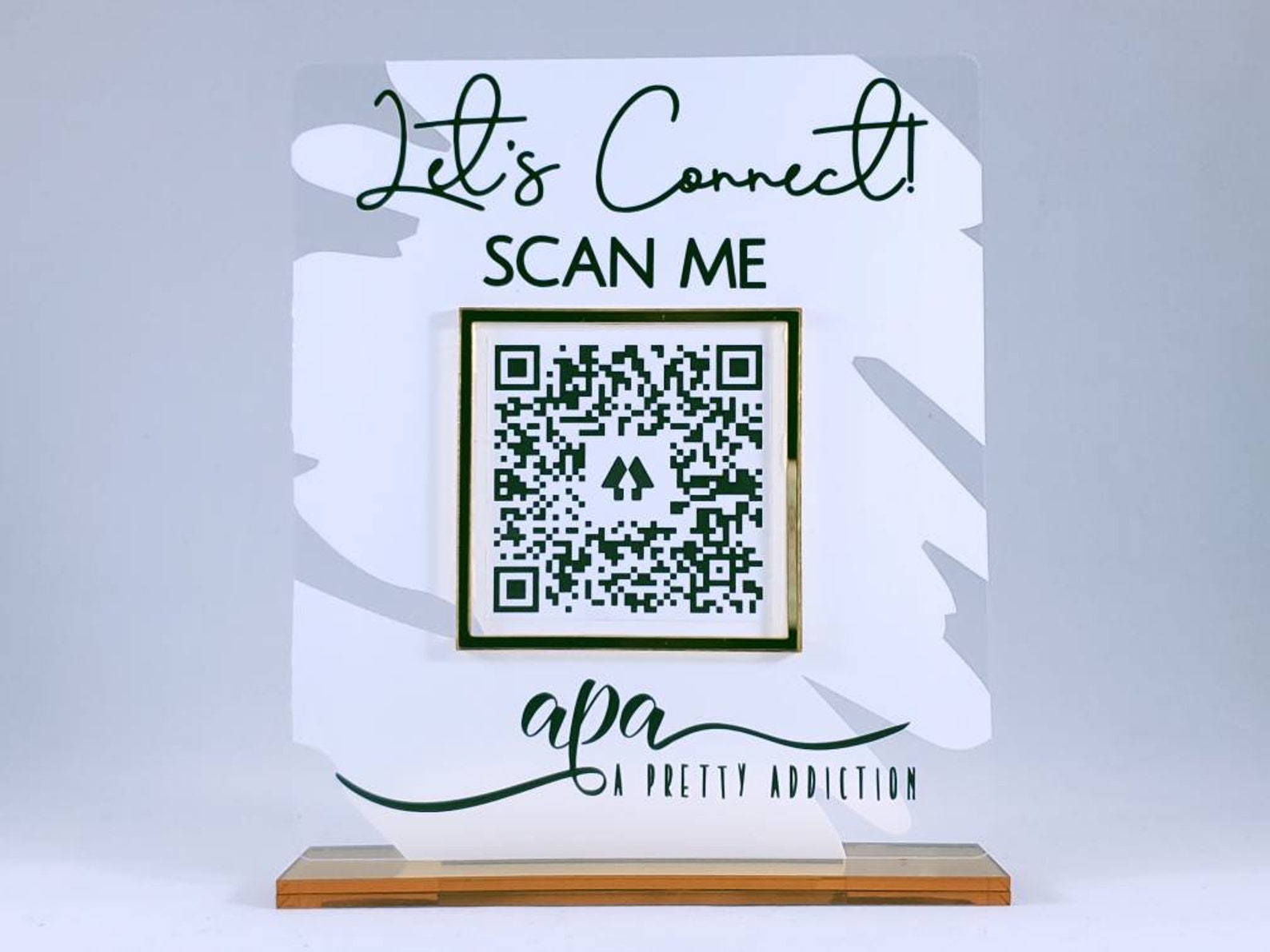 Let's Connect Social Media QR Code Acrylic Sign Scan Sign Business ...