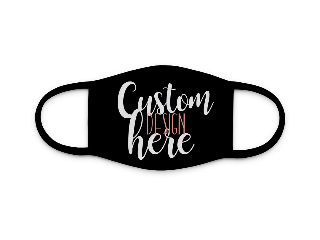 Custom Mask Black Mask Custom Name Custom Quote or Logo - Etsy