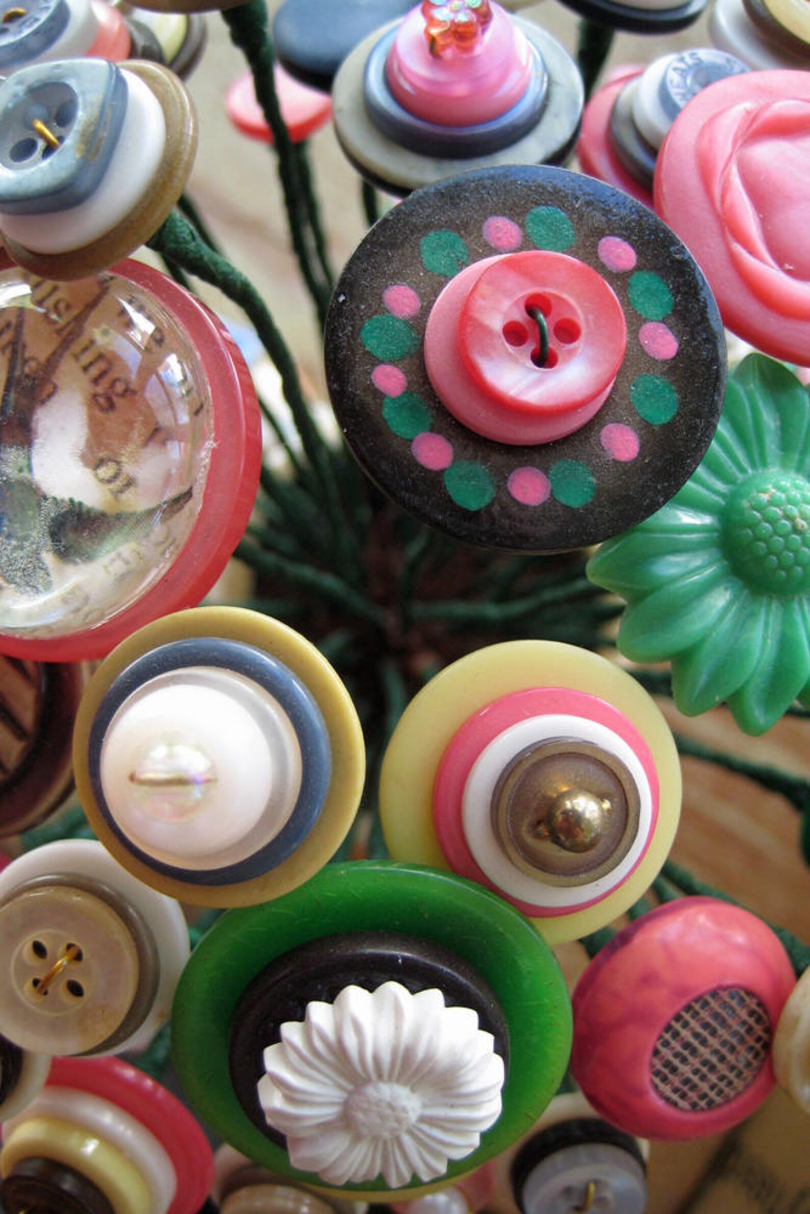 Vintage Button Bouquet: "i Love U" - Etsy