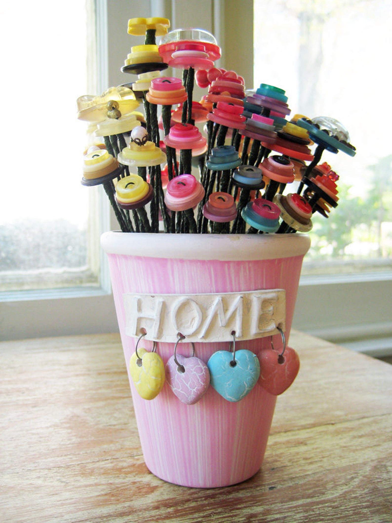 Vintage Button Bouquet: "home" - Etsy