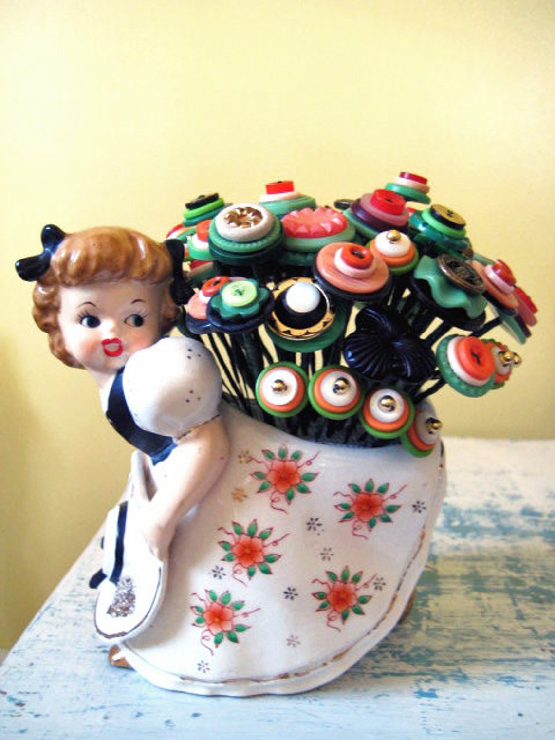 Vintage Button Bouquet: "bella" - Etsy