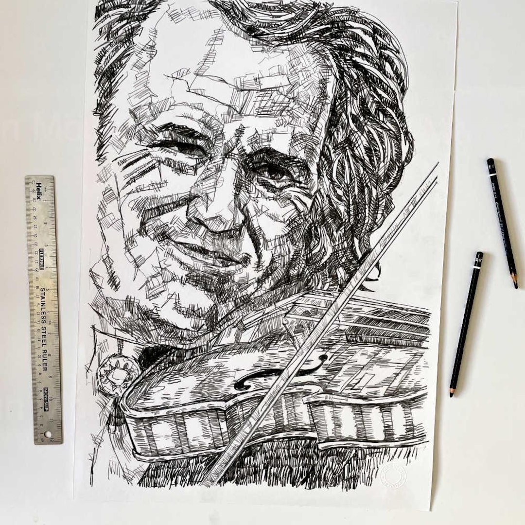 Beautiful Andre Rieu Portrait in A2 Size Drawing, Classical Musicians ...
