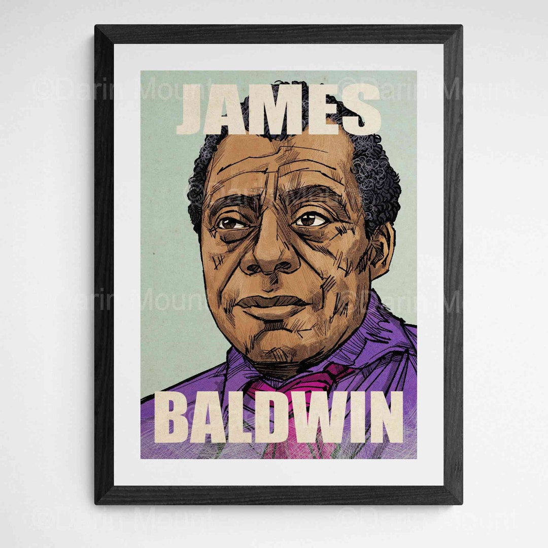 JAMES BALDWIN Print, Option to Add Favourite Quote, Vintage Aesthetic ...