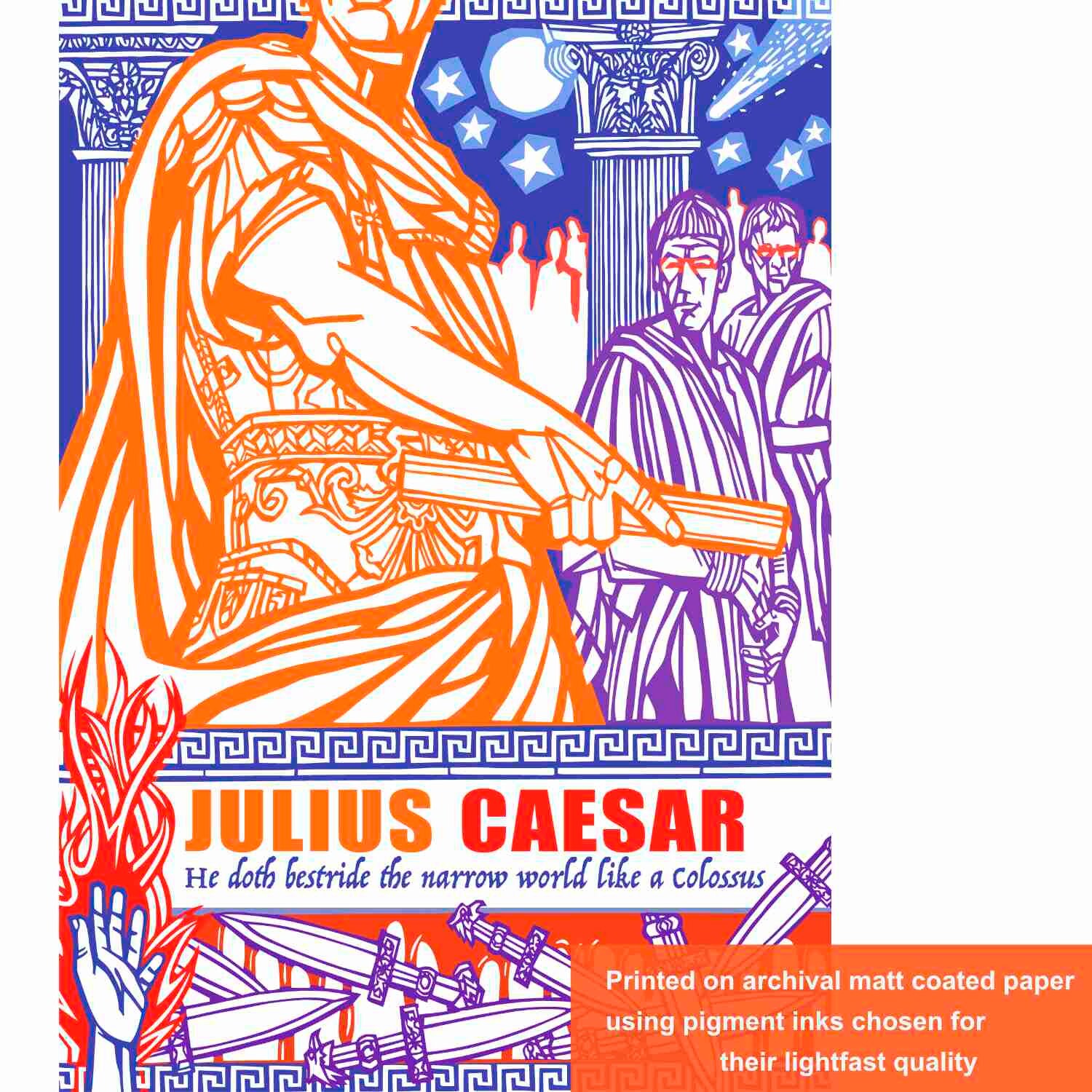 JULIUS CAESAR Colour Print William Shakespeare Archival | Etsy