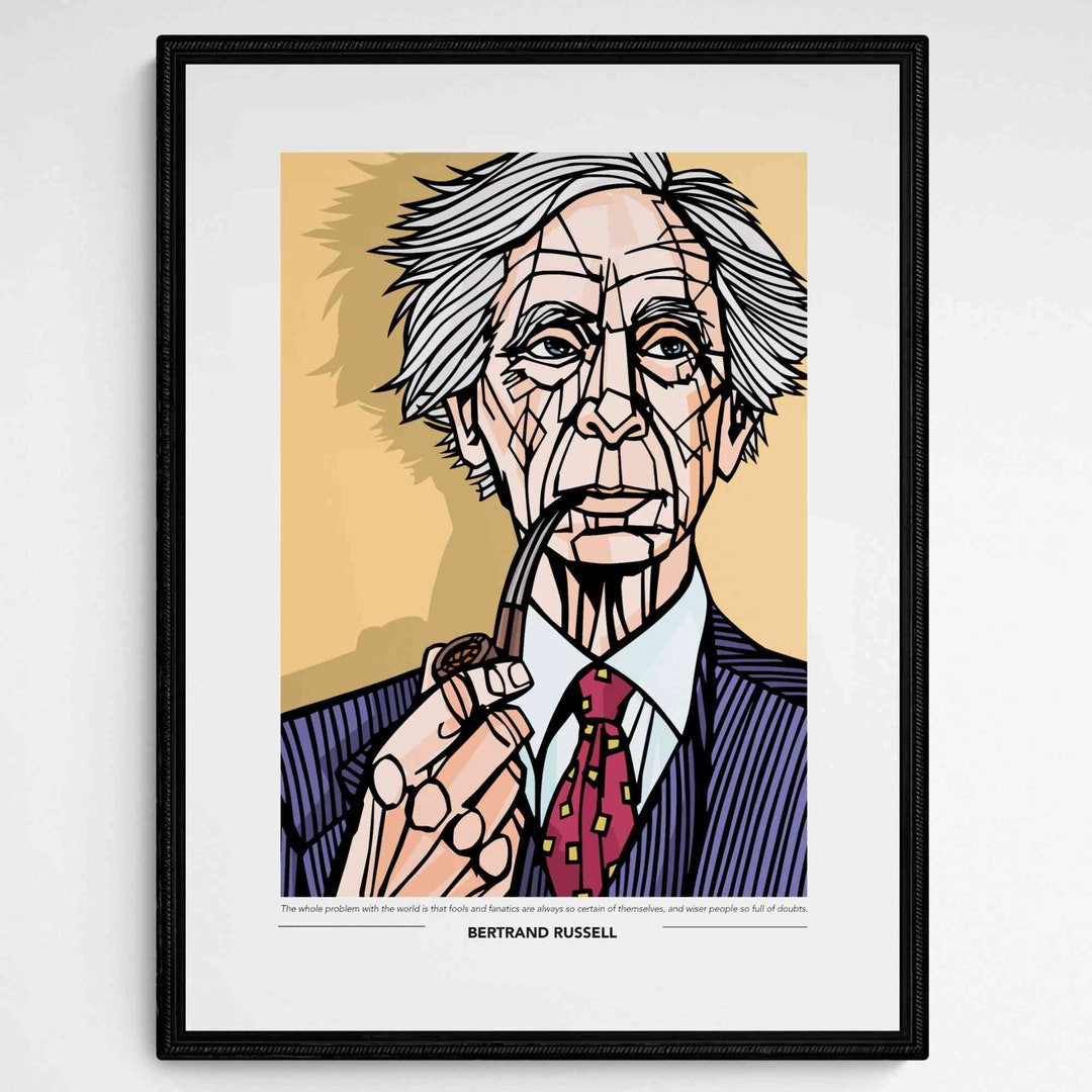 BERTRAND RUSSELL Personalised Art Print, Add Your Favourite Quote or ...