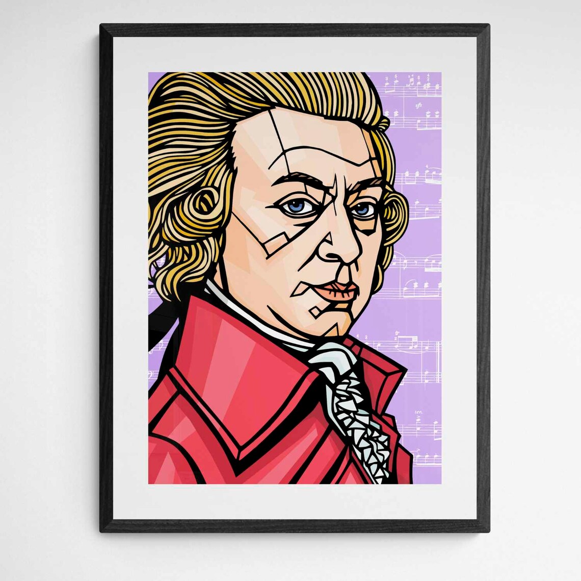 WOLFGANG AMADEUS MOZART Art print Classical composer home | Etsy