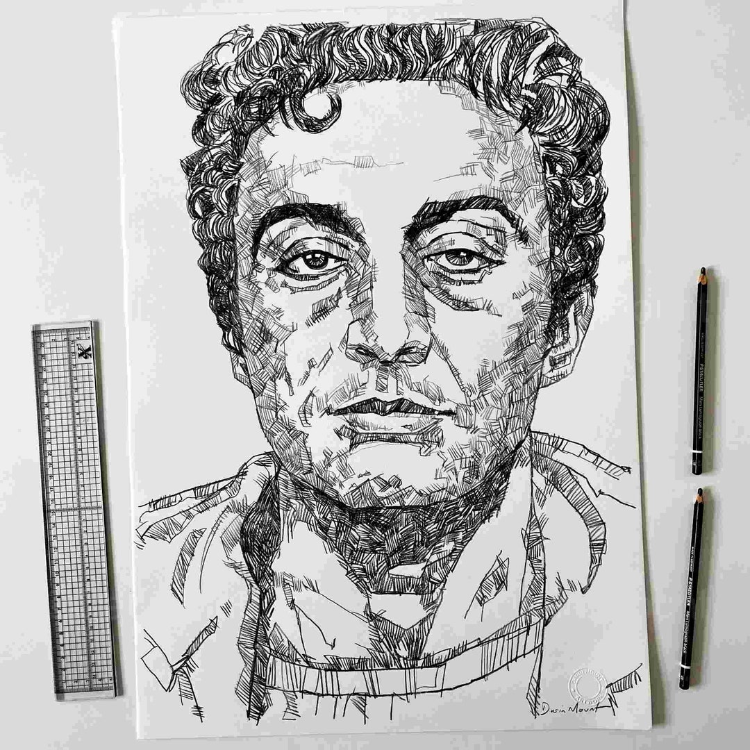 LENNY BRUCE Original Pencil Drawing, Large Scale Artwork, American ...