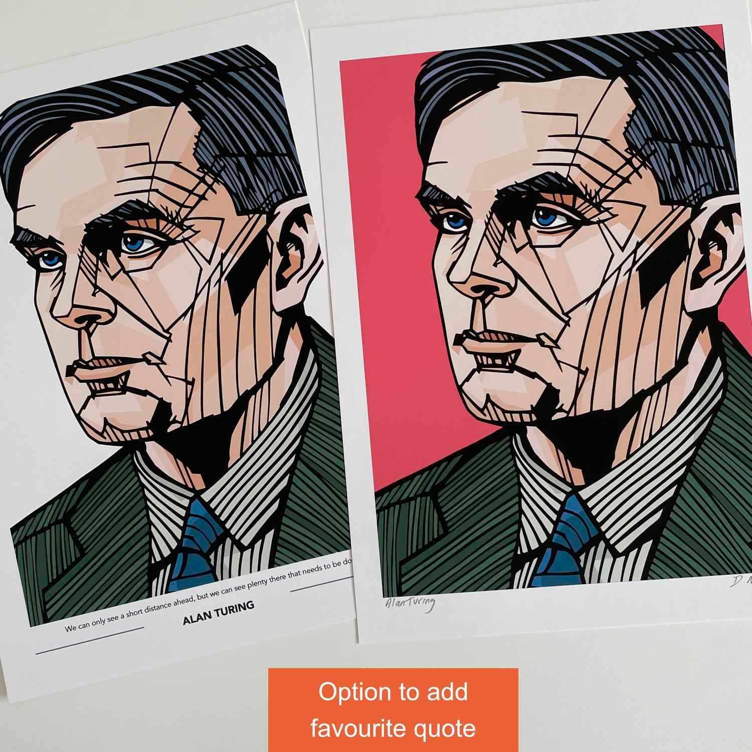 ALAN TURING Print, Option to Add Quotation or Message, Personalised ...