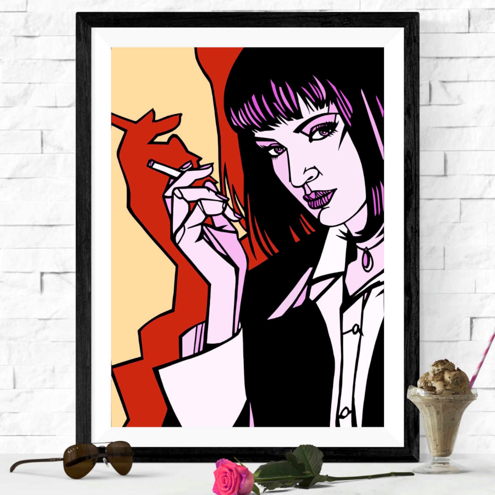 Pulp Fiction Mia Wallace Art Print Hollywood Pop Art Print - Etsy