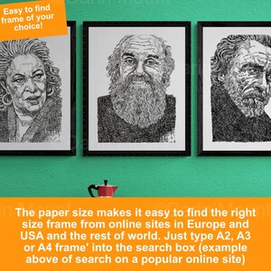 RAM DASS Original Pencil Drawing, Large Scale Artwork, Fits Within ...