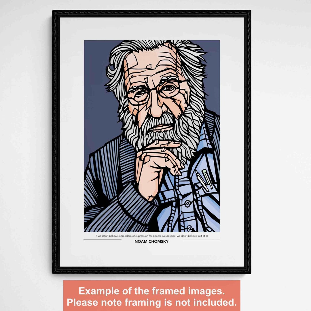 NOAM CHOMSKY Art Print, Add Personalised Quote, Great Philosophers ...