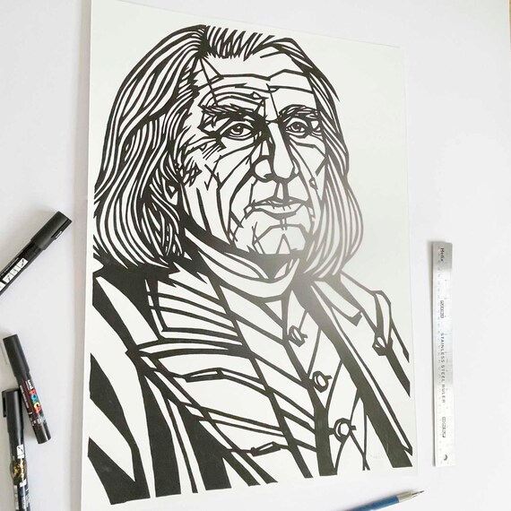 FRANZ LISZT Original Ink Drawing Classical Composer Music | Etsy