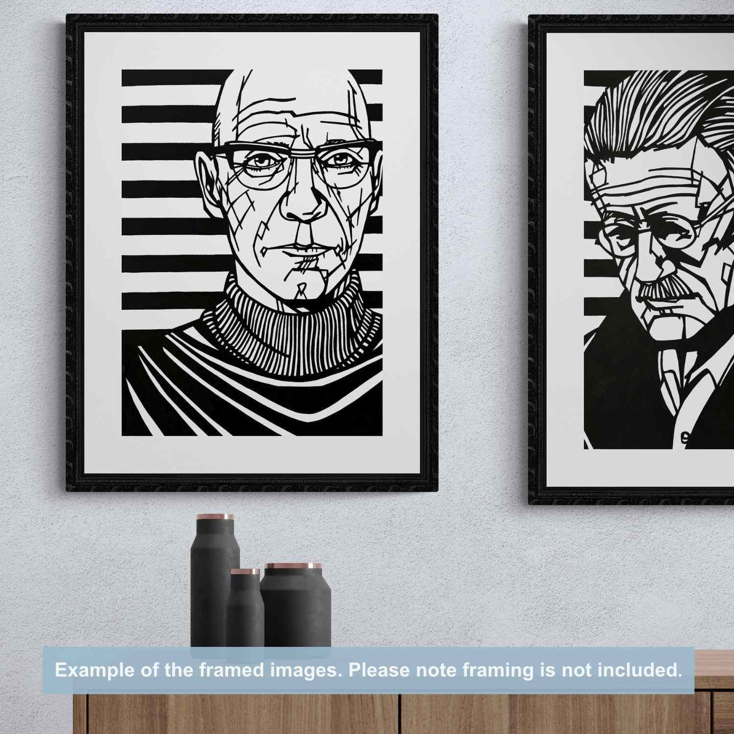 MICHEL FOUCAULT Original Ink Drawing, Large Scale Original Artwork ...