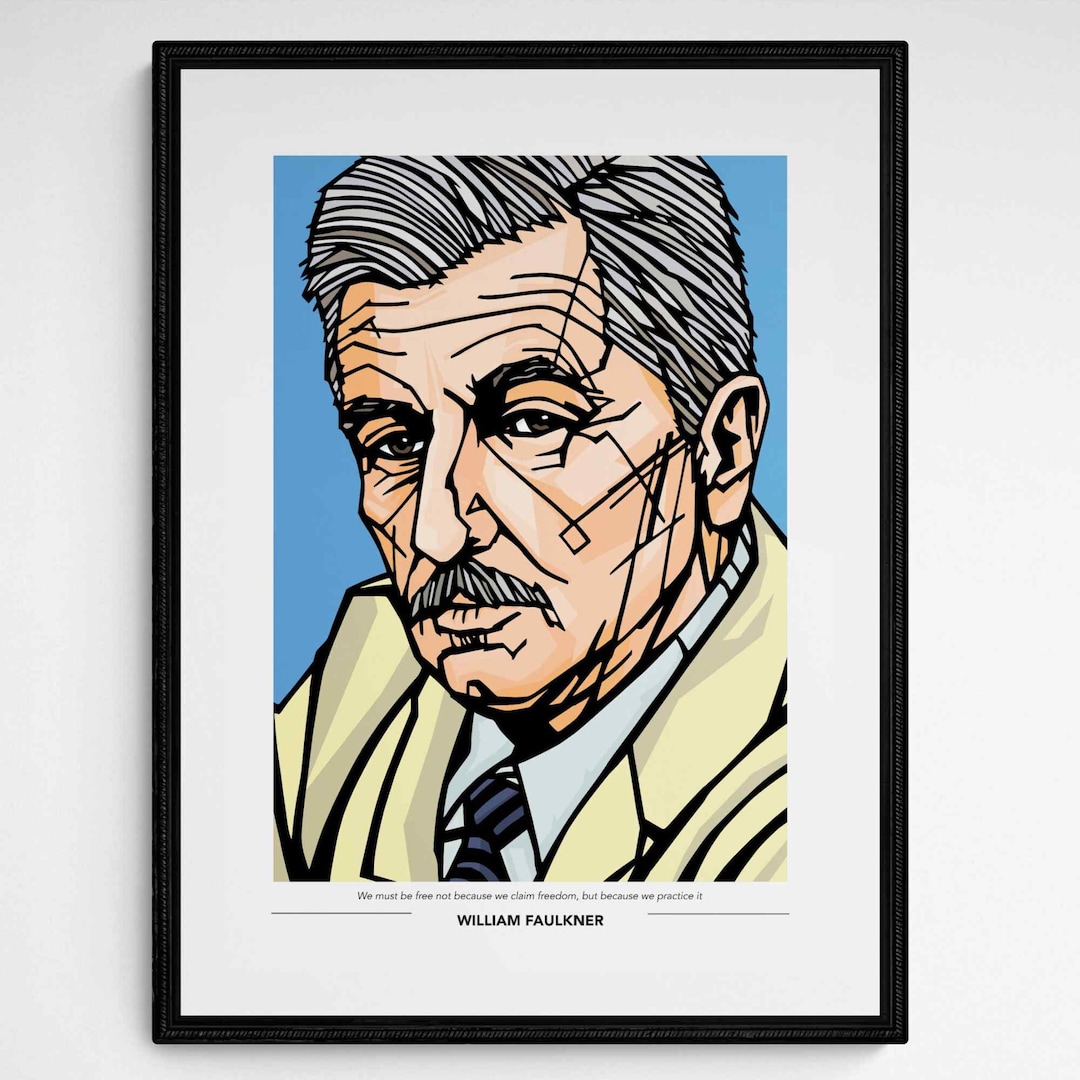 WILLIAM FAULKNER Art Print, Option to Add Quote, Customised Print ...