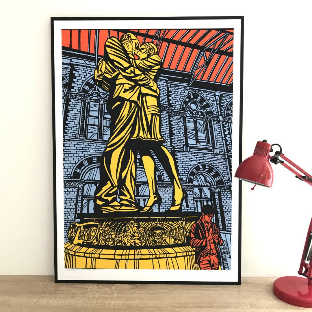 London Scene Print, Contemporary Art Print: the Meeting Place London ...