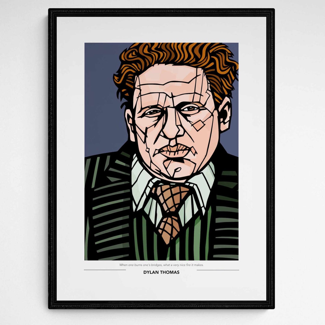 DYLAN THOMAS Art Print, Option to Add Your Favourite Quote, Literature ...