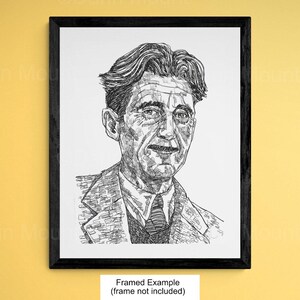 GEORGE ORWELL Original Pencil Drawing, Fits Within Standard Frame ...