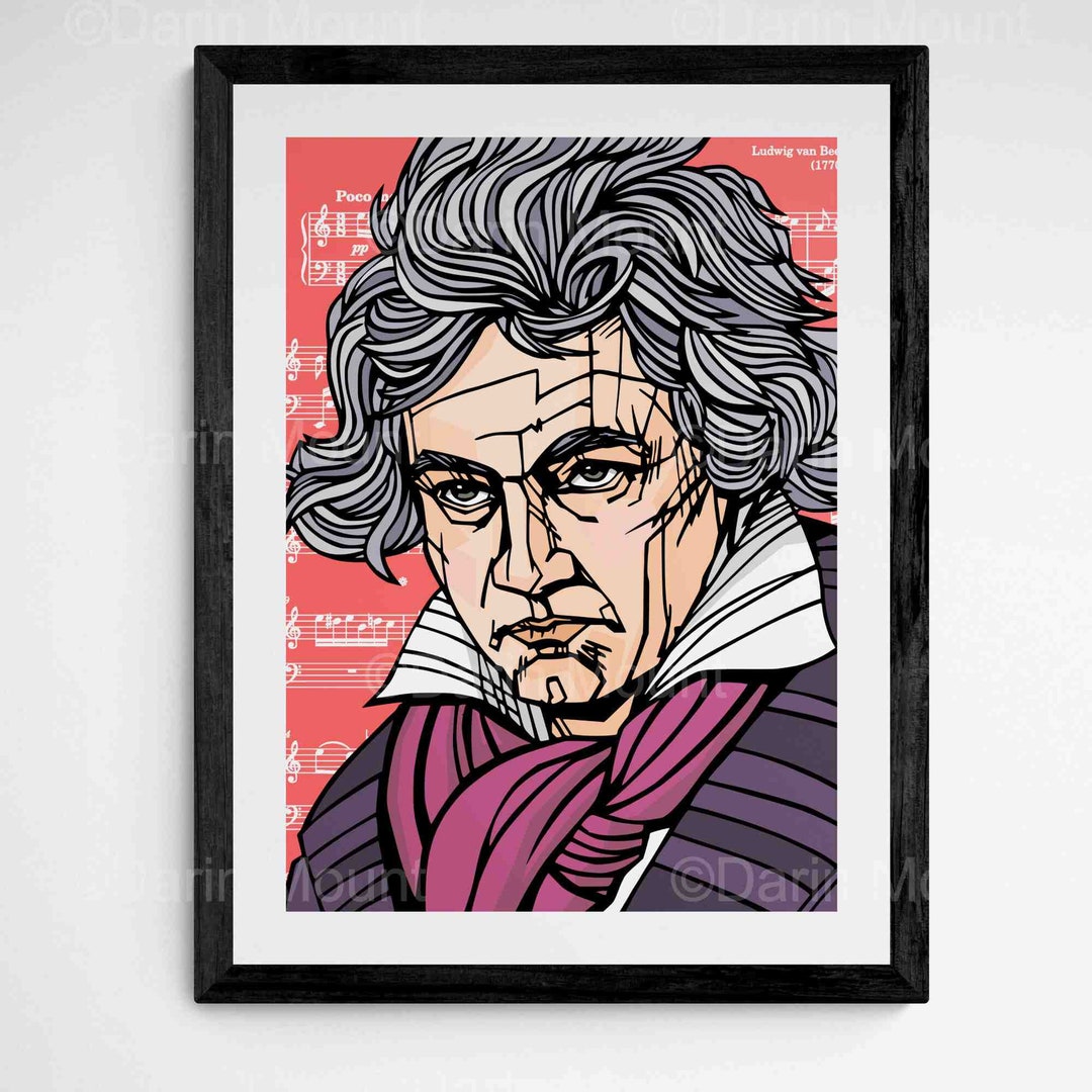 LUDWIG VAN BEETHOVEN Art Print, Classical Composers, Classical Music ...