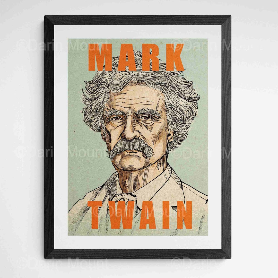 MARK TWAIN Print, Typography Print, Vintage Aesthetic, Available in 3 ...