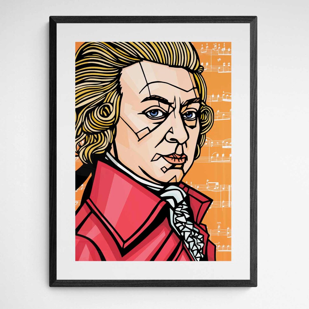 WOLFGANG AMADEUS MOZART Art Print, Classical Composer Home Decor ...